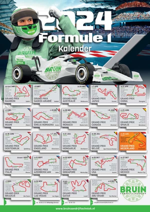Formel 1 Kalender | Plakat F1 Spielplan mit Startzeiten und ...